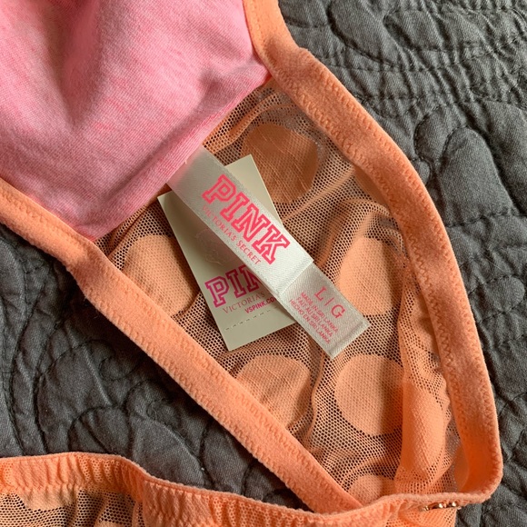 PINK Victoria's Secret | Intimates & Sleepwear | Vs Pink Peach Polka ...